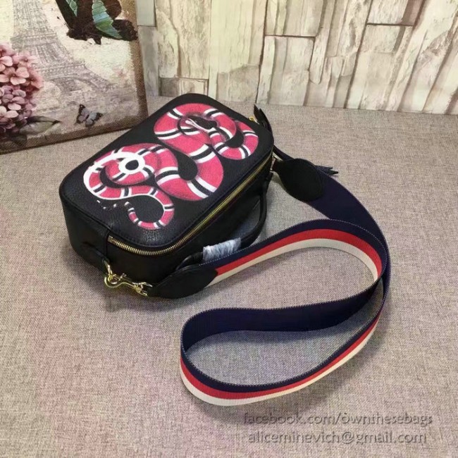 Gucci Snake Print Leather Top Handle Bag 453565 VS09653